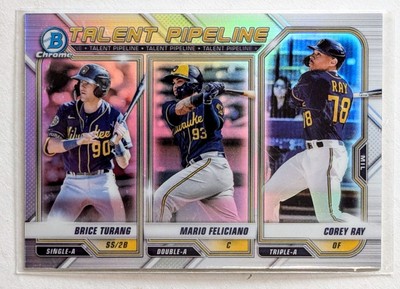 2021 Bowman Chrome Brice Turang Mario Feliciano Corey Ray Talent ...