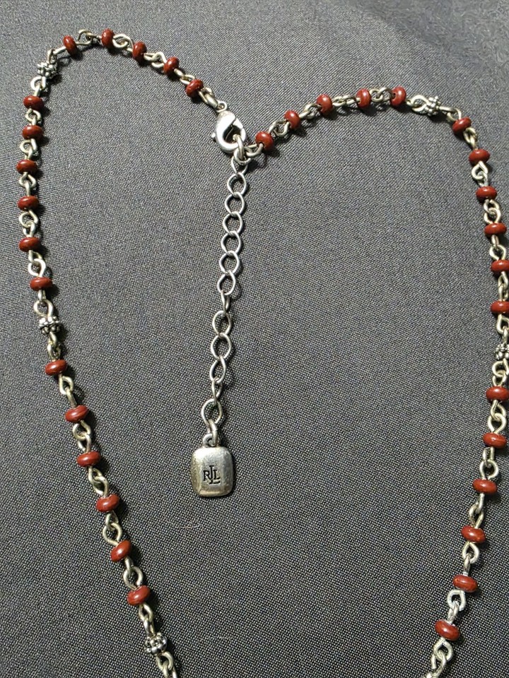 Estate - Silver Tone - Signed RLL - Bohemian Style Stone Necklace ...