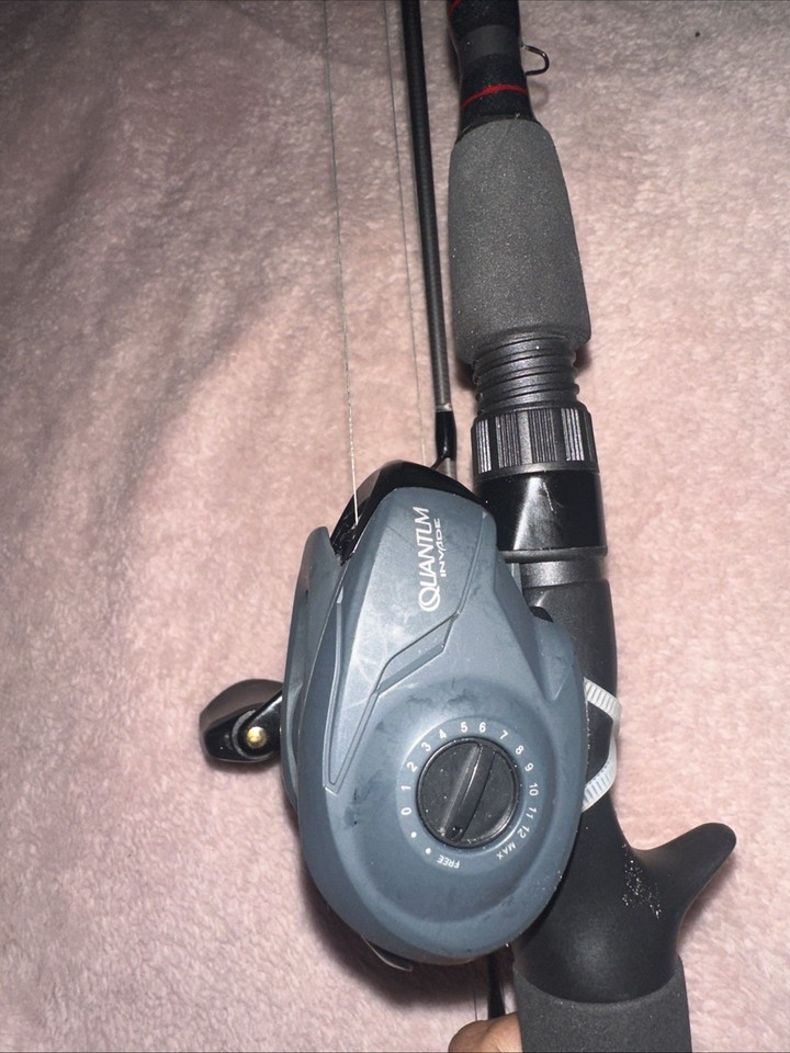 Quantum Invade INVC662MH 6’6 Baitcaster Fishing Rod and Reel Left ...
