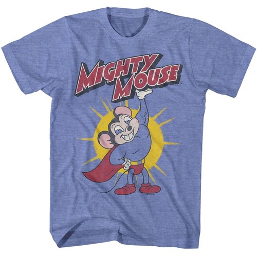 Mighty Mouse Adult T-Shirt New Superhero TV Cartoon LIFTING LOGO ...