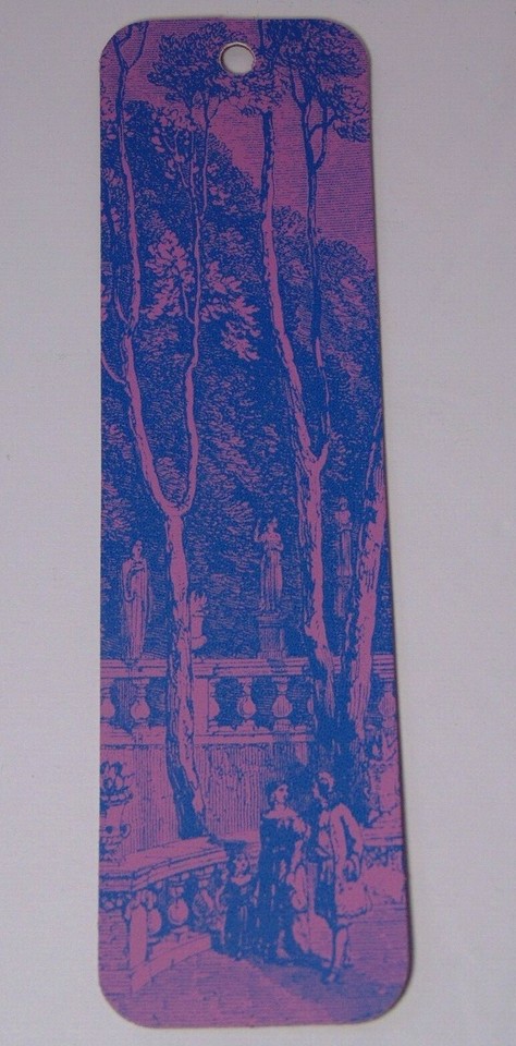 Vtg 1970s Hallmark Leather Bookmark COLORFUL Pink Purple Victorian Era ...