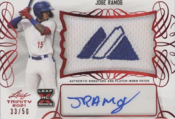 2021 Leaf Trinity - Patch Autographs Jose Ramos #PA-JR3 Red /50 (AU ...