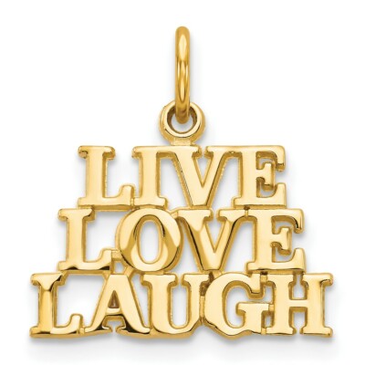Real 10kt Yellow Gold LIVE LOVE LAUGH Charm | eBay