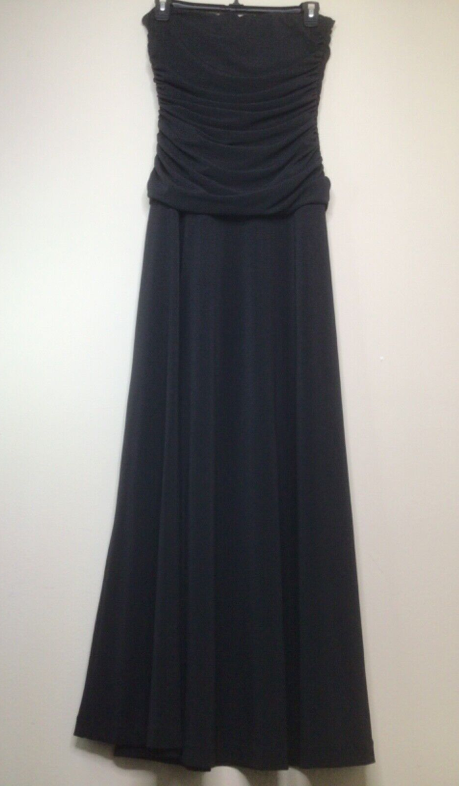 Newport News Women Size 3 Dress Gown Strapless Black Full Length Formal ...
