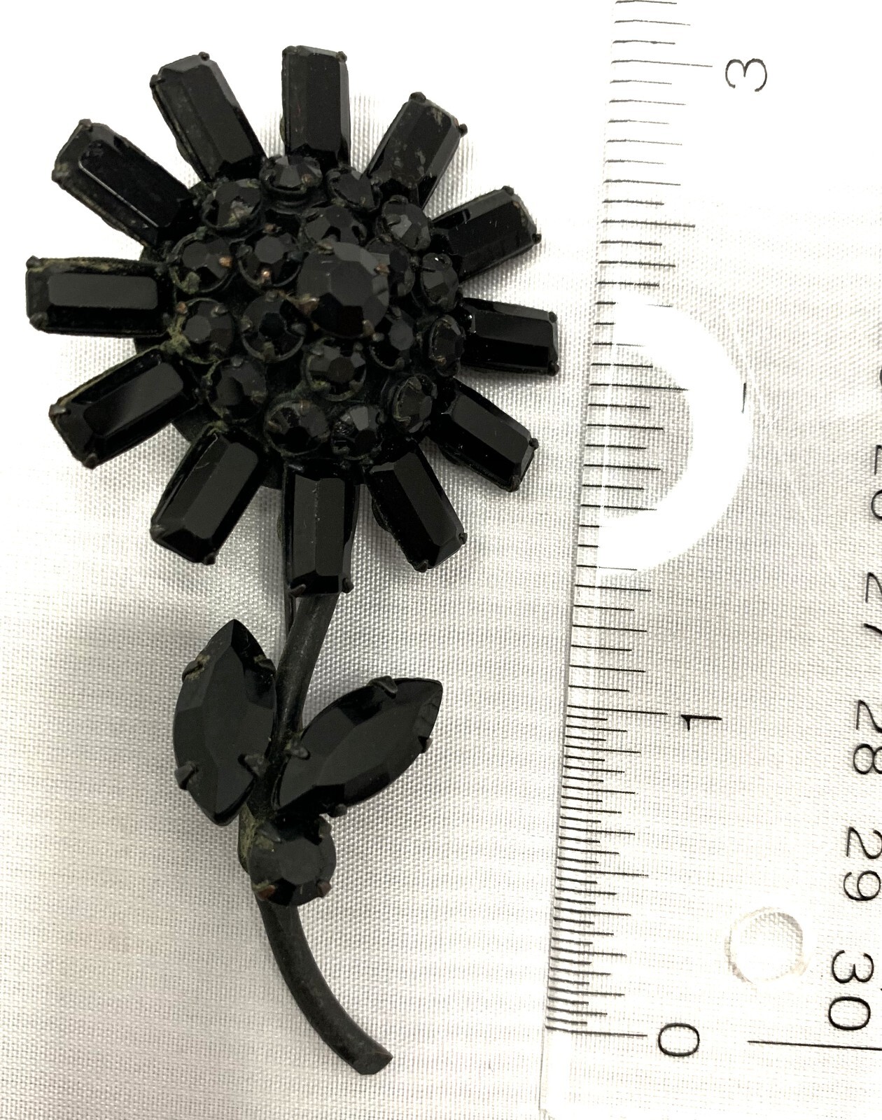 1950's "Dark Days" Mourning Pin All Original Black Je… - Gem