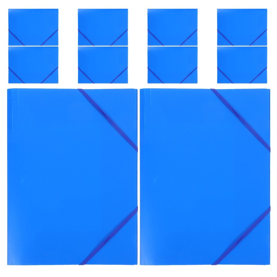 10pcs A4 File Folder - Document Organizer with Elastic Band - Plastic ...
