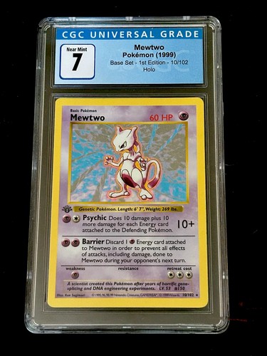 1999 Pokemon 1st Edition Mewtwo HOLO CGC 7 Gray Stamp? | eBay