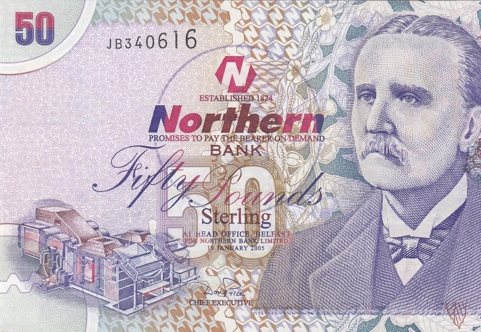 2005 NORTHERN BANK NORTHERN IRELAND 50 POUNDS £50 **BELFAST** (( GEM ...