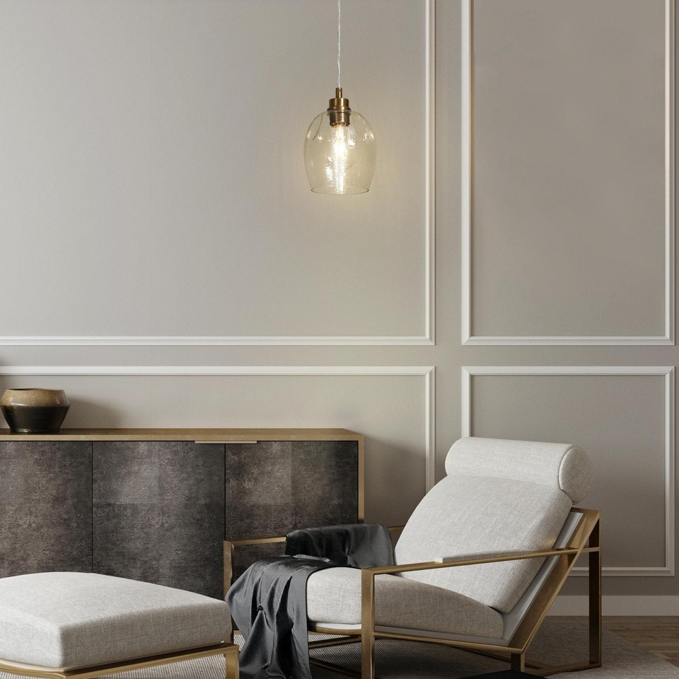 Denan Modern Glam 1-Light Gold Textured Wine Glass Pendant | eBay