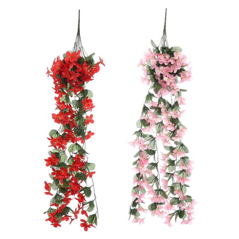 Vine Garland Silk Violet Artificial Flower Wall Hanging Plant Rattan ...