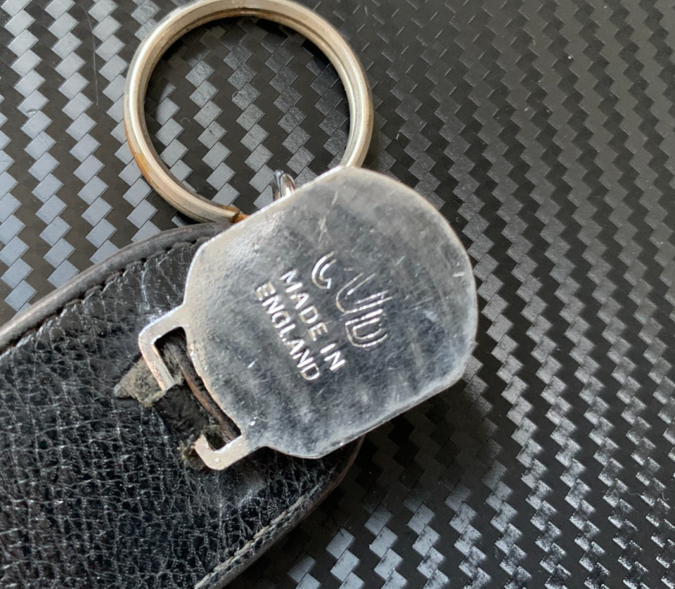 VINTAGE ROVER ENAMEL CUD LEATHER KEYRING KEY FOB - WORN | eBay UK