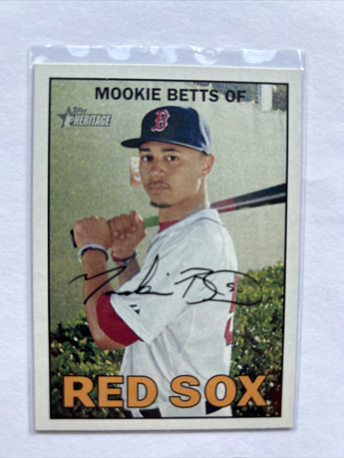2016 Topps Heritage #469 469.1 High Number SP Mookie Betts RED SOX ...