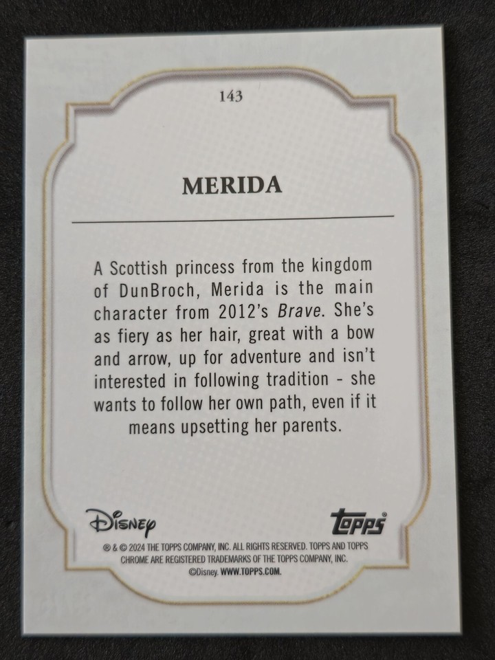 2024 Topps Disney Chrome Merida #143 Light Dark Blue Lava /75 | eBay