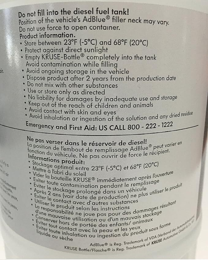 Vitesse AdBlue Diesel Cars 1.89 Litre Bottle Automotive Fits Jaguar ...