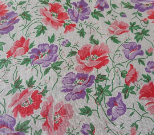 Antique Floral Cotton Batiste Fabric ~ Lavender Pink ~ dolls quilts ...