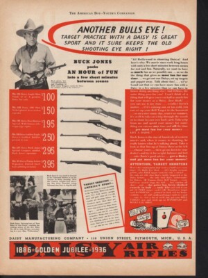 1936 DAISY RIFLE BUCK JONES NAN GRAY ANDY DEVINE OUTDOOR SPORT AD17474 | eBay