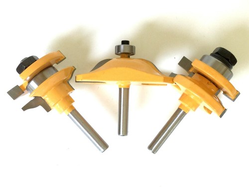 3 pc 1/4" SH Ogee Raised Panel and Ogee Rail & Stile Router Bit Set S ...