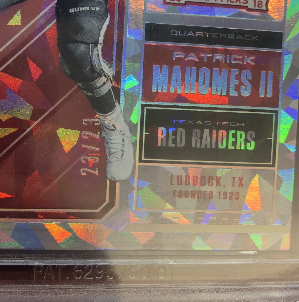 2018 PATRICK MAHOMES II CRACKED ICE CONTENDERS DRAFT PICKS 23/23 9.5 ...