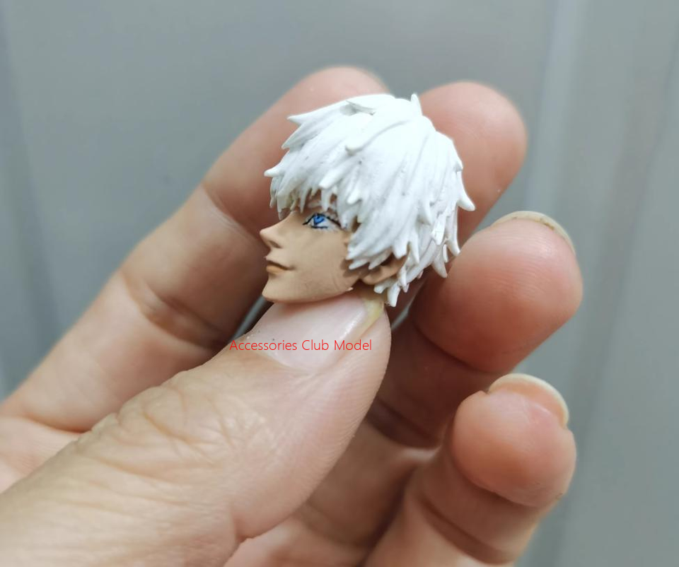 Painted 1/12 Scale Satoru Gojo Man Head Sculpt For 6" SHF Action Figure ...