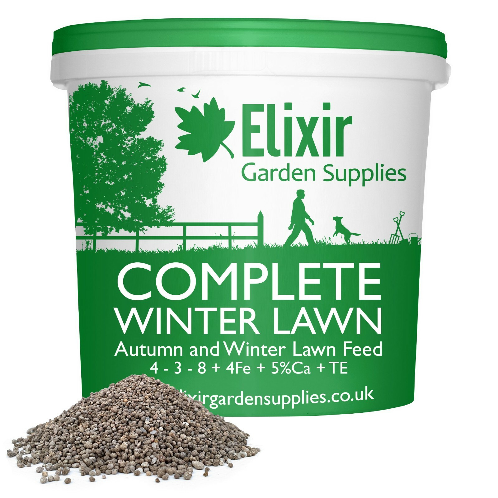 Elixir Complete Winter / Autumn Lawn Feed & Fertiliser | 4-3-8+4Fe+5%Ca ...