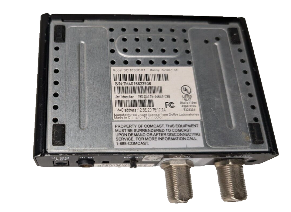 DCI105COM1 XFINITY Comcast Digital Adapter Box No Cords Replacement ...