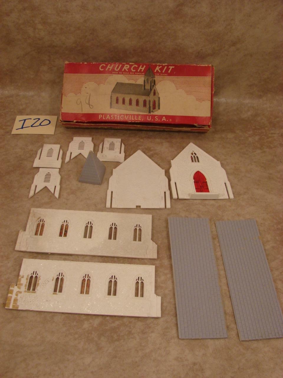 I20B VINTAGE PLASTICVILLE O SCALE TRAIN BUILDING CHURCH KIT IN BOX | eBay