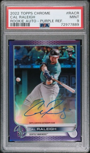 2022 Topps Chrome Cal Raleigh Rookie Auto Purple Refractor /250 ...
