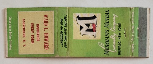 Vintage Matchbook Cover...Merchants Mutual Insurance Company/Ward ...