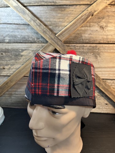 Plaid Glengarry Cap Hat SCOTTISH GLENGARRYS Diced Cap 100% Wool | eBay
