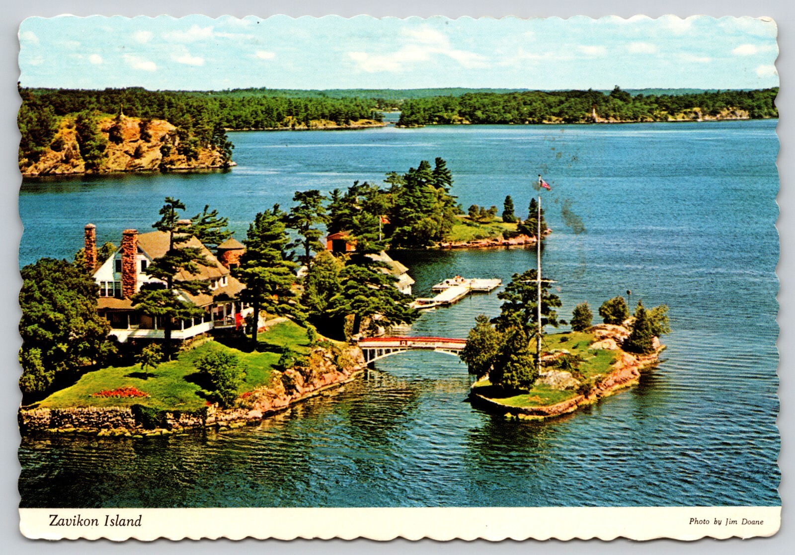 Postcard Aerial View of Zavikon Island 1000 Islands New York | eBay