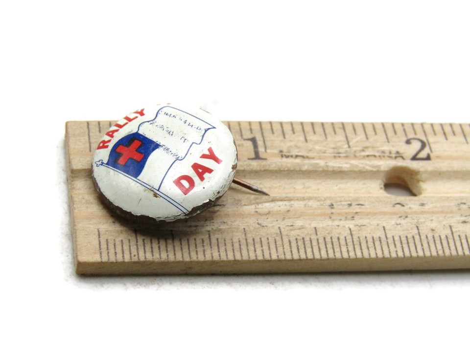 Vintage Christian Flag Pin Rally Day Lettered White | eBay UK