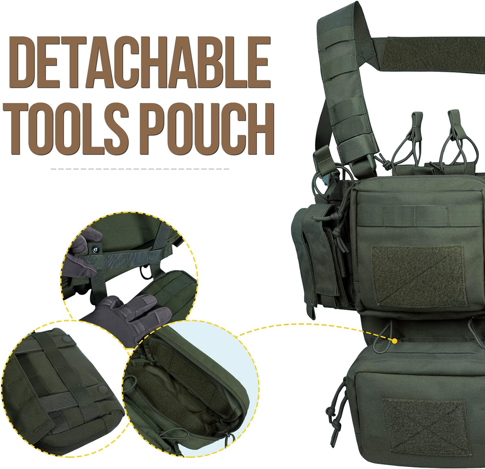 New Tactical Chest Rig Adjustable Detachable Chest Rigs with Mag Pouch ...