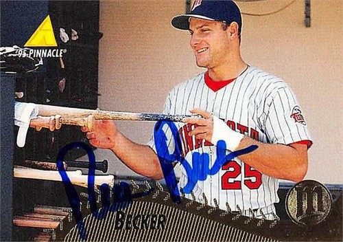 Rich Becker autographed baseball card (Minnesota Twins) 1995 Pinnacle ...
