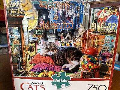 Buffalo 750 Piece Puzzle Steve Reid CATS CURIOSITY SHOP CAT | eBay