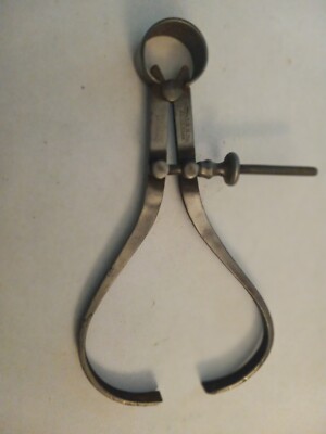 VINTAGE STARRETT 5” FLAT LEG OUTSIDE CALIPERS RARE WIDE POINTS, Pat. 6 ...