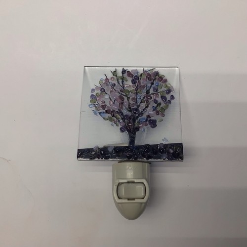Stained Glass Night Light Autumn Fall Tree Nature Cabin Plug in ...