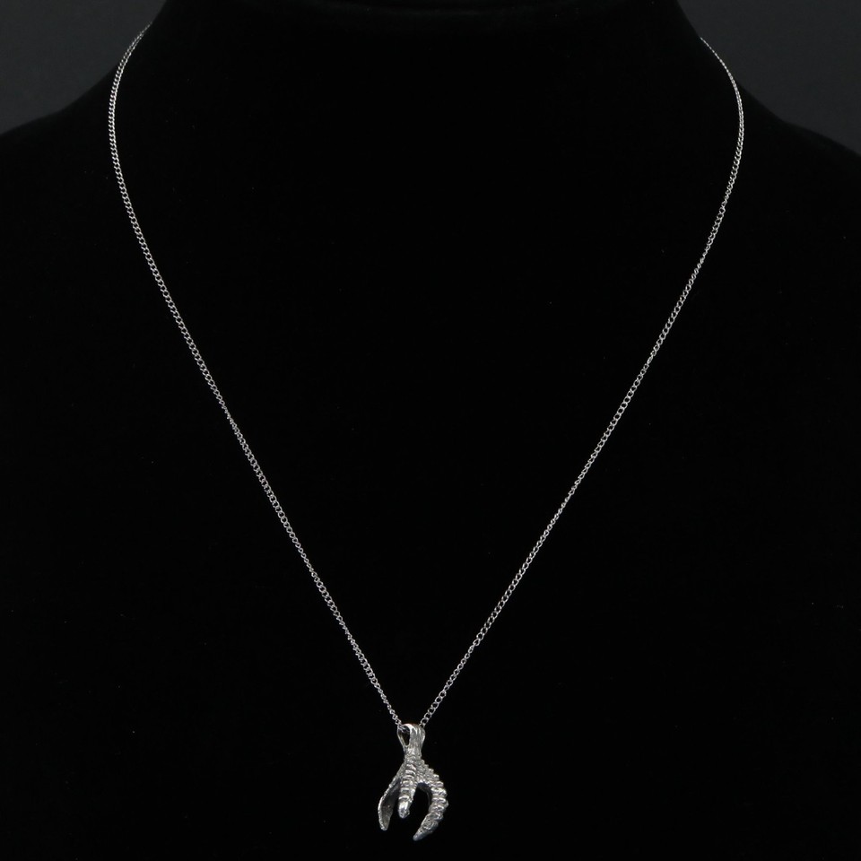 Sterling Silver - Gothic Bird Talon Claw Pendant 20" Curb Chain ...