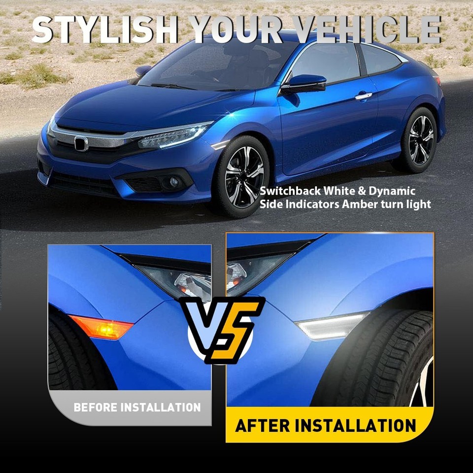 Switchback Sequential Turn Signal LED Side Marker Light For Honda Lamp ...