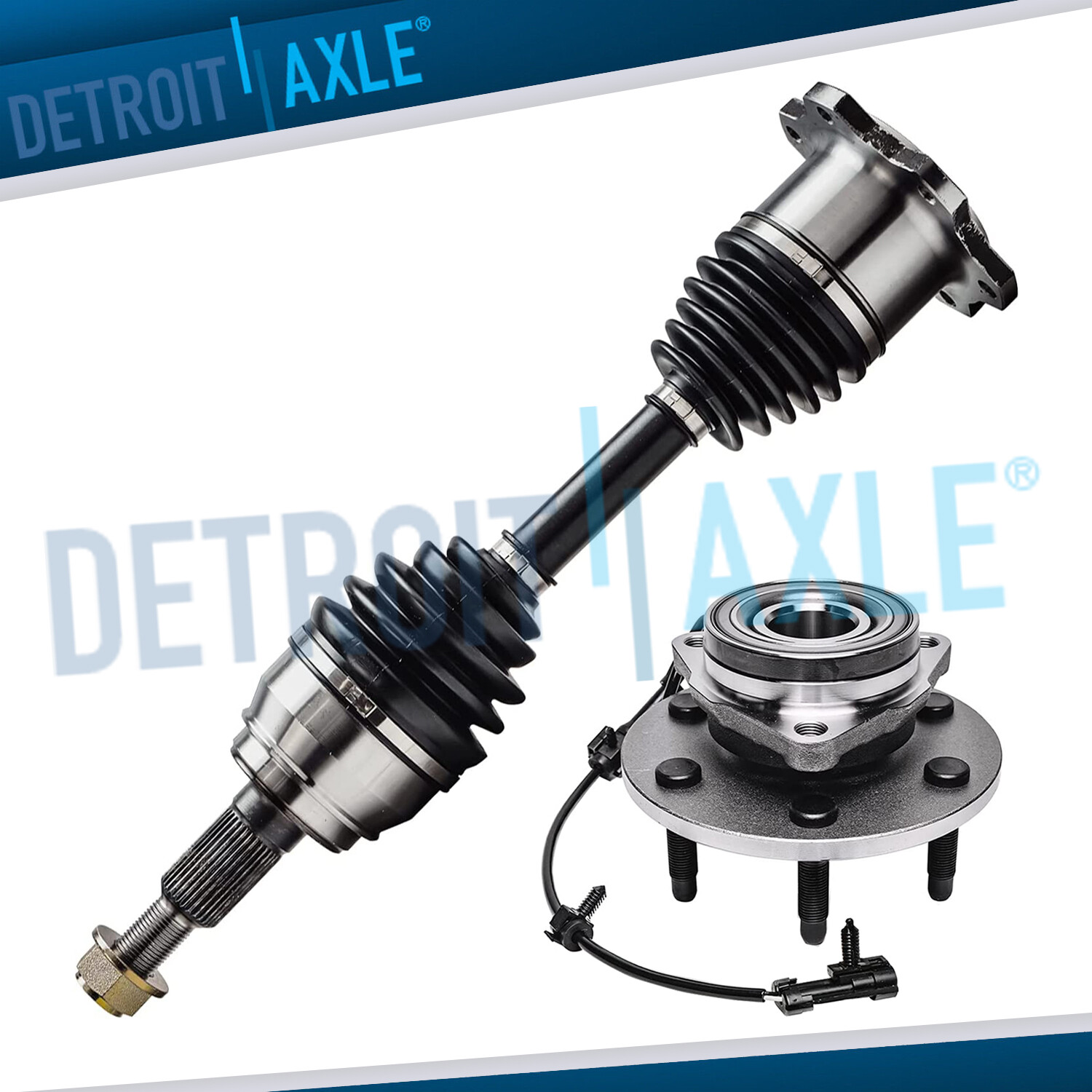 4WD Front CV Axle Shaft Wheel Bearing Hub for Chevy Silverado GMC ...