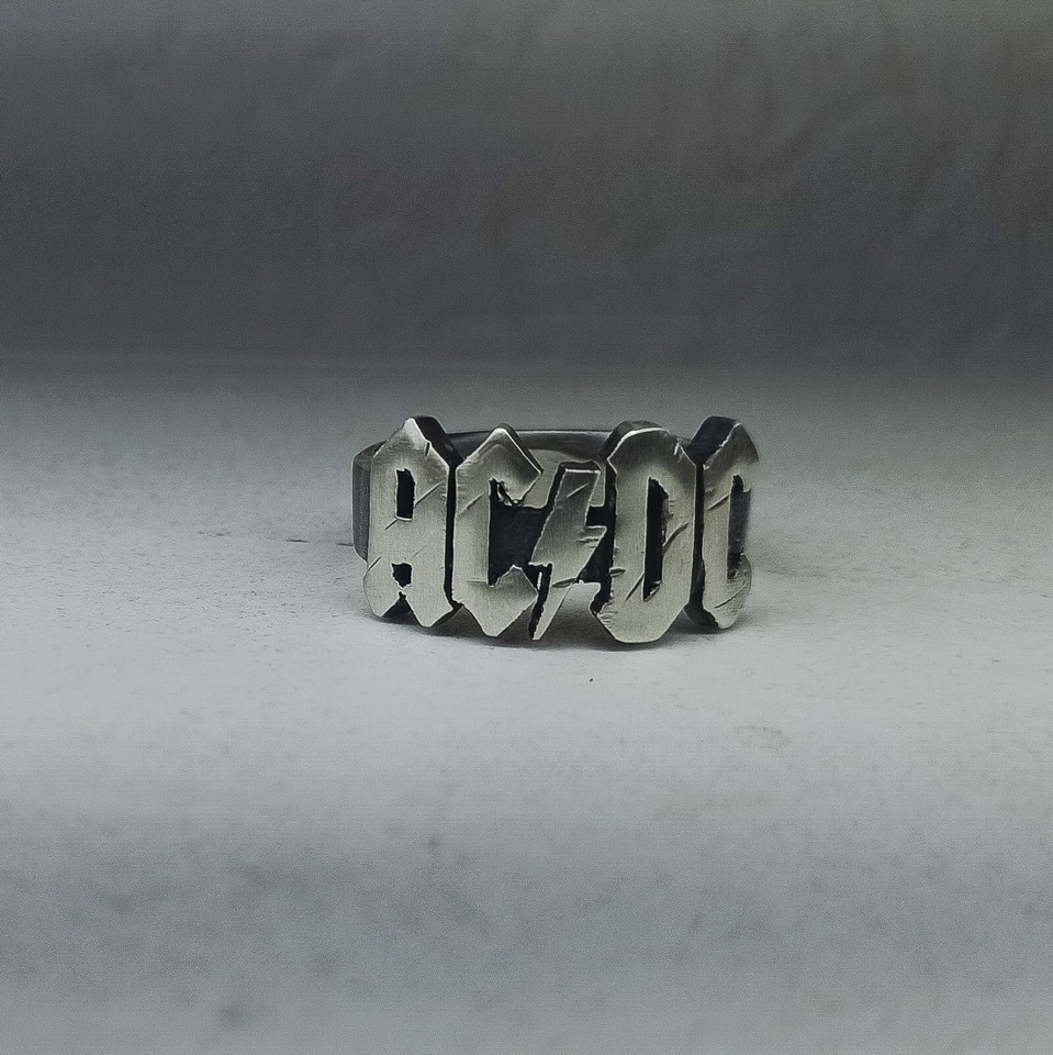 AC/DC 925 Sterling Silver Ring -Heavy Metal Ring -Music Ring -Rocker ...
