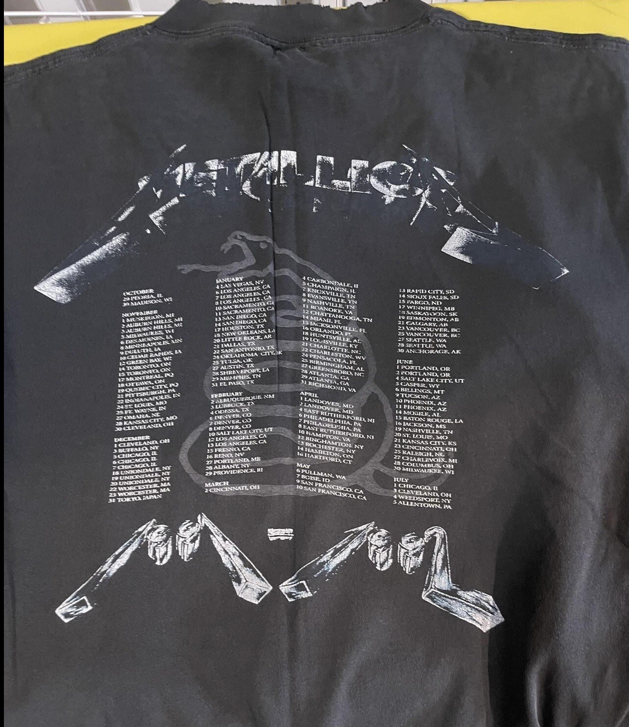 Original Vintage Metallica 91-92 Tour Shirt - Gem