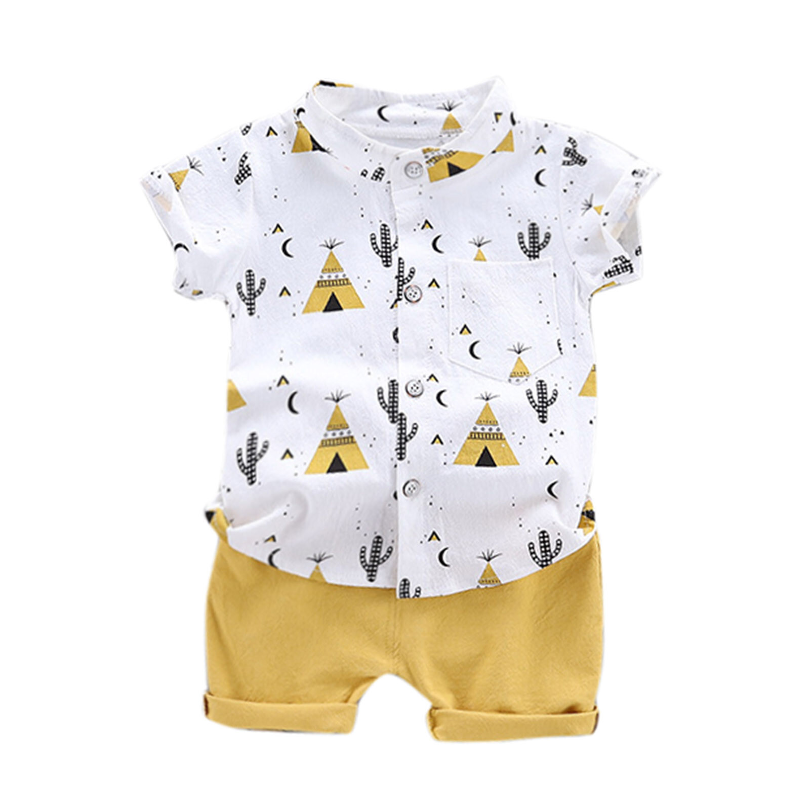 Toddler Kids Baby Boys Casual Cartoon Short Sleeve Tops +Shorts Outfits ...