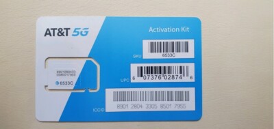 NEW AT&T 3-in-1 Prepaid/Postpaid 4G LTE 5G SIM Card 6533C | eBay