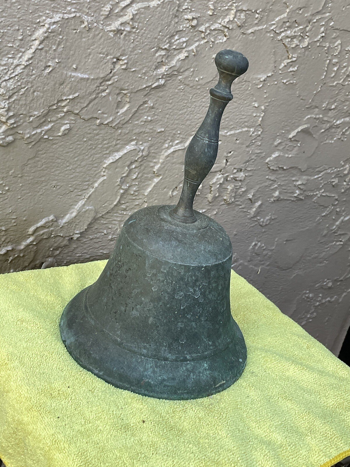 Vintage Large Cast Iron & Brass School Bell Hand Held | eBay