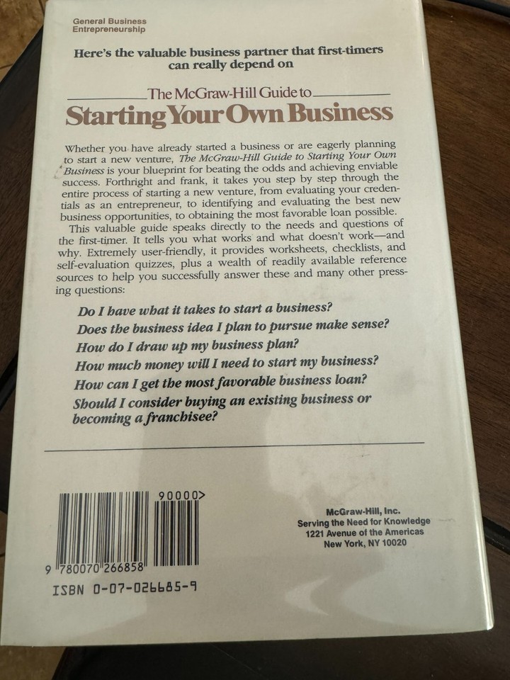 McGraw-Hill Guide to Starting Your Own Business : A Step-by-Step ...