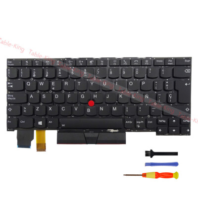 Black Backlit Spanish Spain Keyboard for Lenovo Thinkpad X13 Yoga Gen1 ...