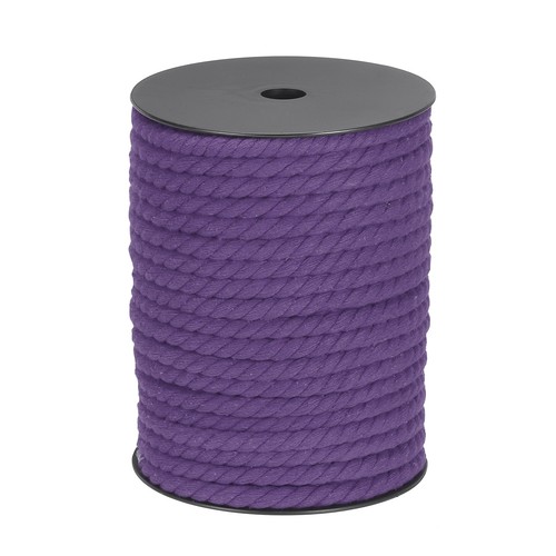 Cotton Rope 3 Strand Twisted Braided Rope Purple 8mm Dia 636939811402| eBay