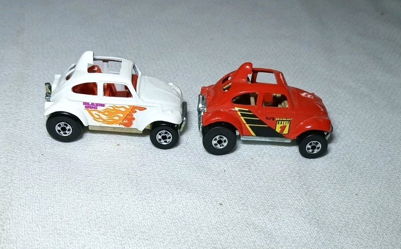 Hot Wheels VW Beatle Baja Bug 1983 Pair, Red Dakar Rally And White ...