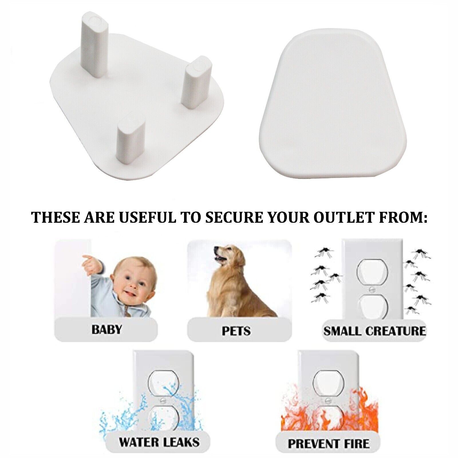 20 Baby Child Safety Plug Socket Covers Protector Guard Mains Electric ...