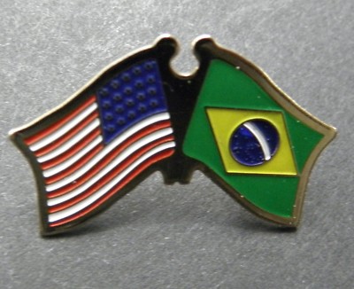 BRAZIL BRAZILIAN COMBO US FLAG LAPEL PIN BADGE 7/8 inch | eBay